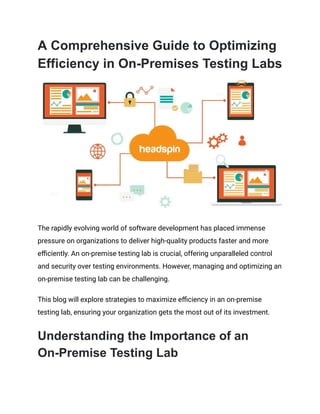 A Comprehensive Guide to Optimizing Efficiency in On-Premises Testing ...