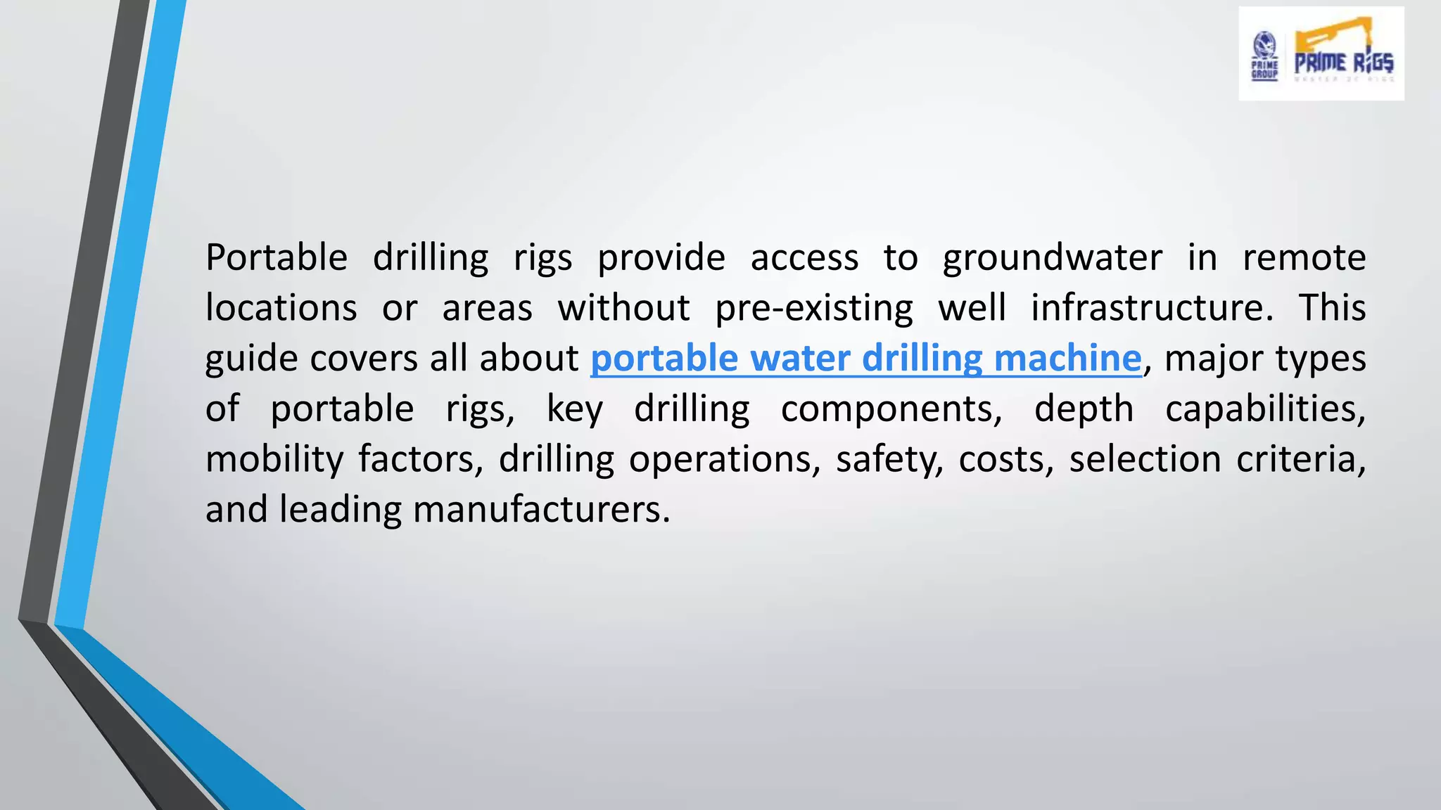 A Comprehensive Guide to Portable Water Well Drilling Machines | PPTX