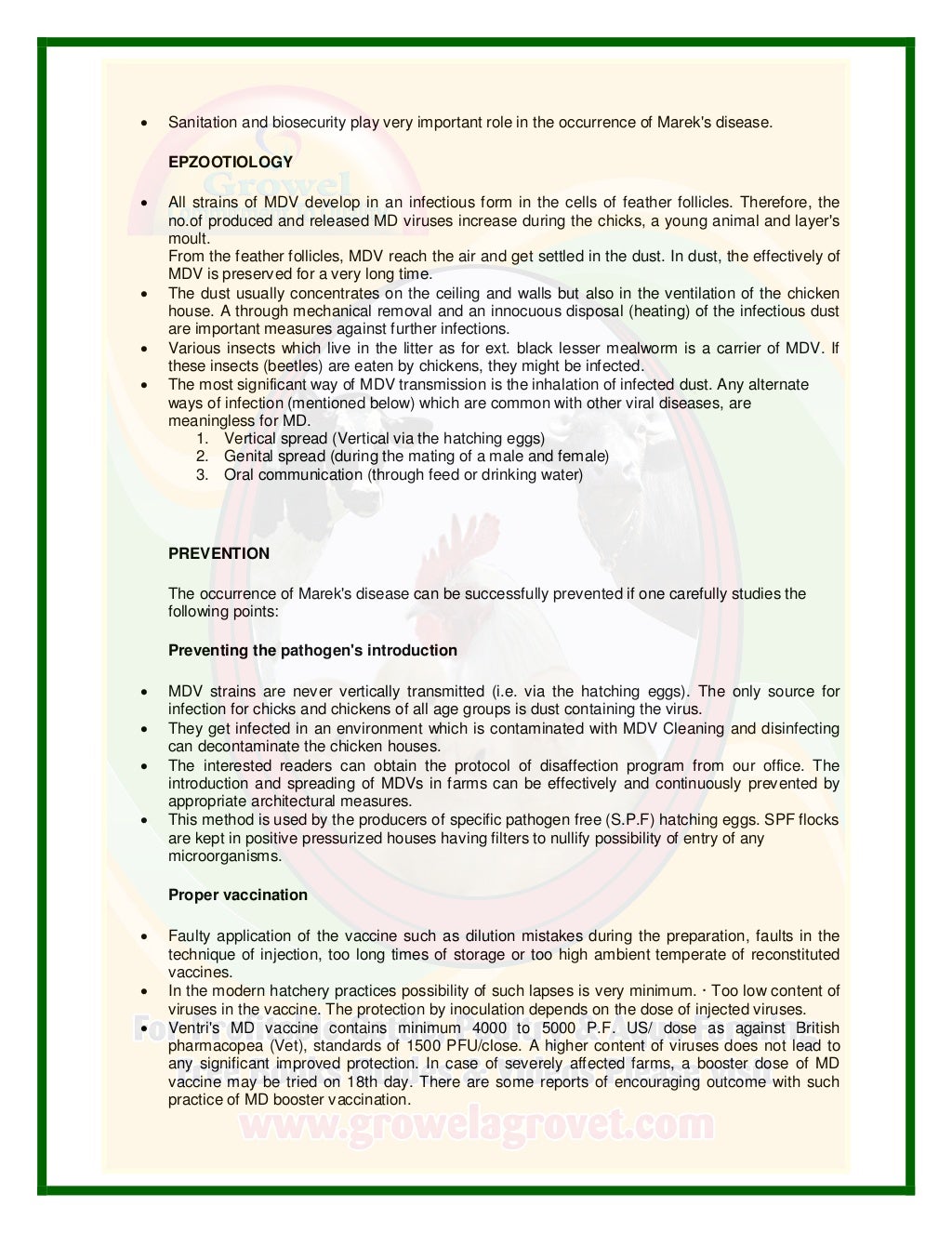 A Brief Guide to Poultry Diseases Management