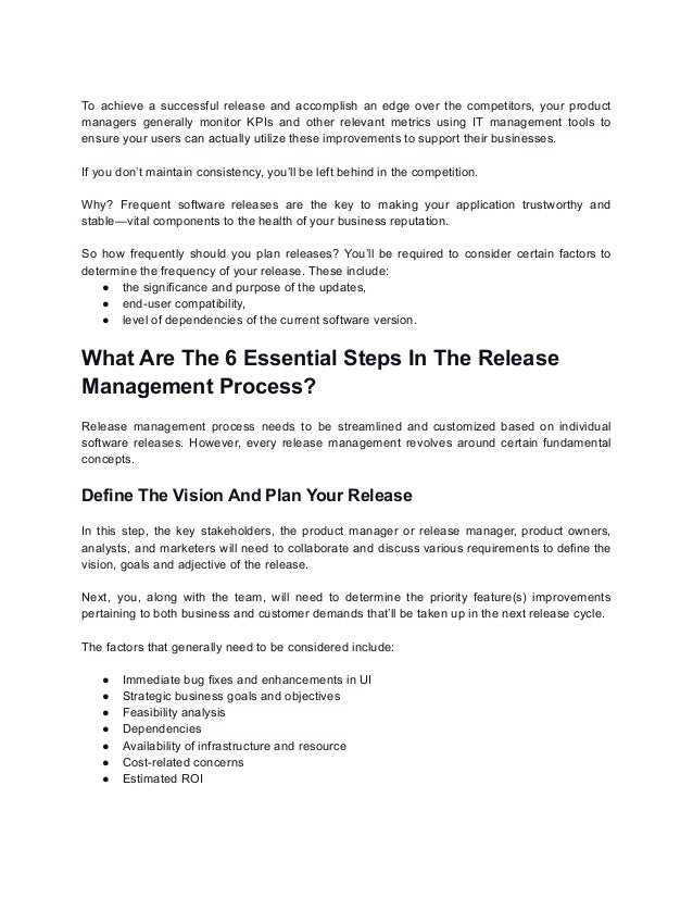 A Comprehensive Guide To Release Management Process | PDF