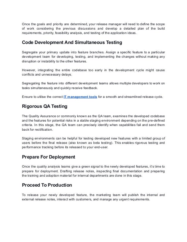 A Comprehensive Guide To Release Management Process | PDF
