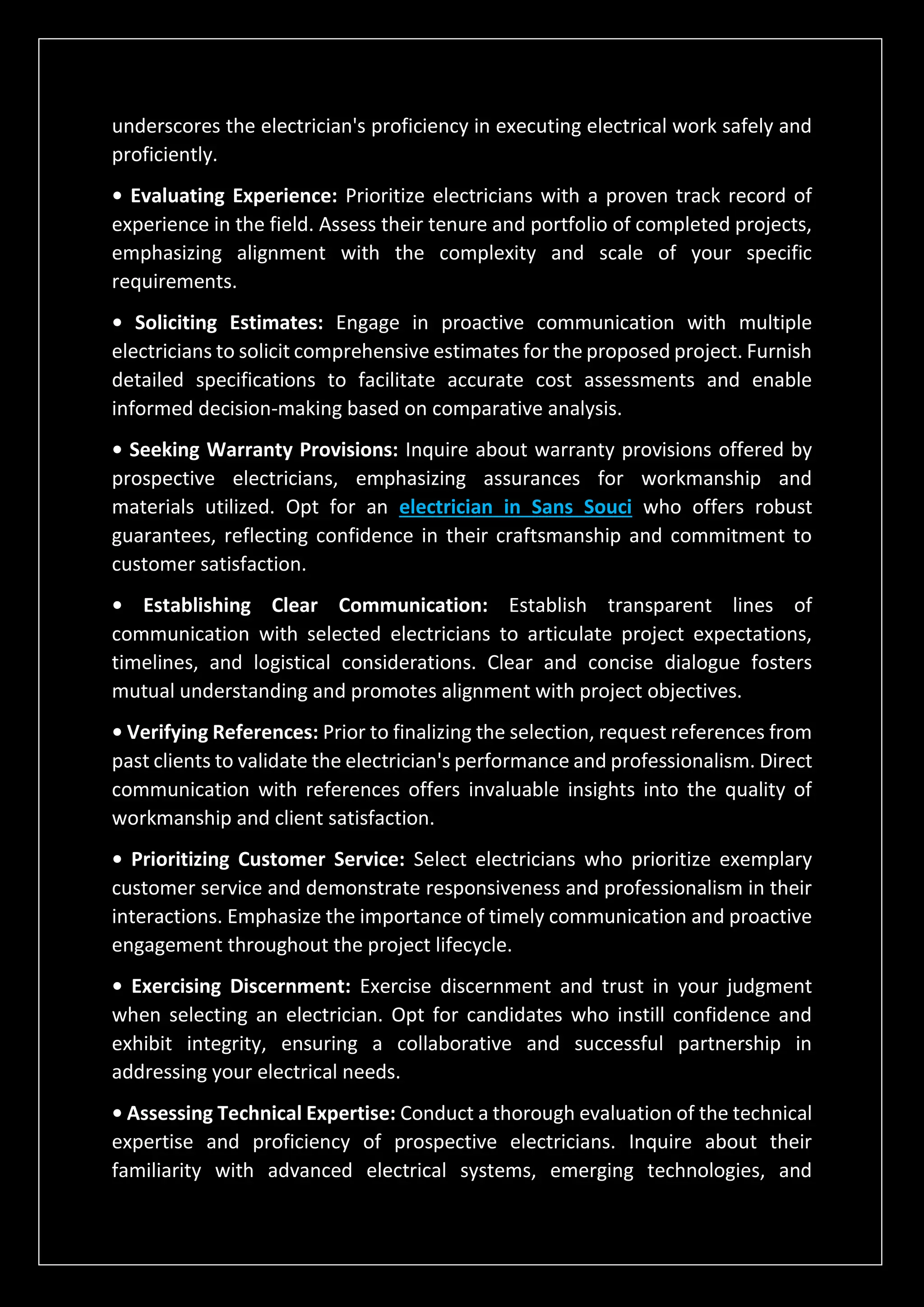 A Comprehensive Guide to Selecting an Electrician | PDF