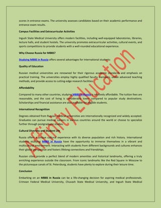 A Comprehensive Guide to Studying at Russian Universities | PDF