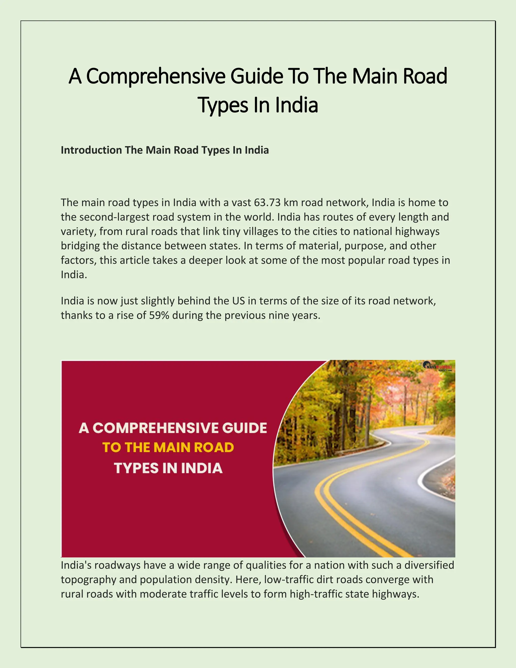 A Comprehensive Guide To The Main Road Types In India.pdf