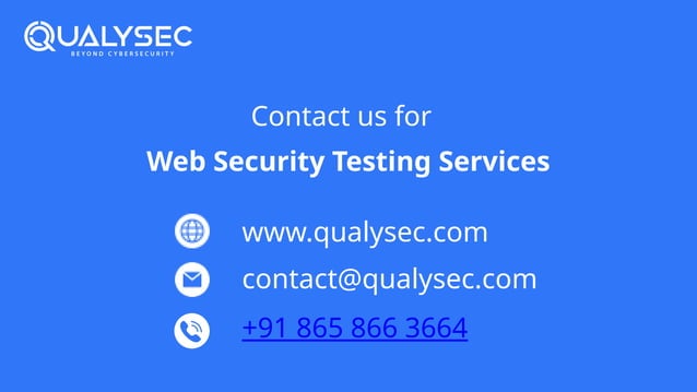 Web Security Testing | Qualysec Technologies | PPT