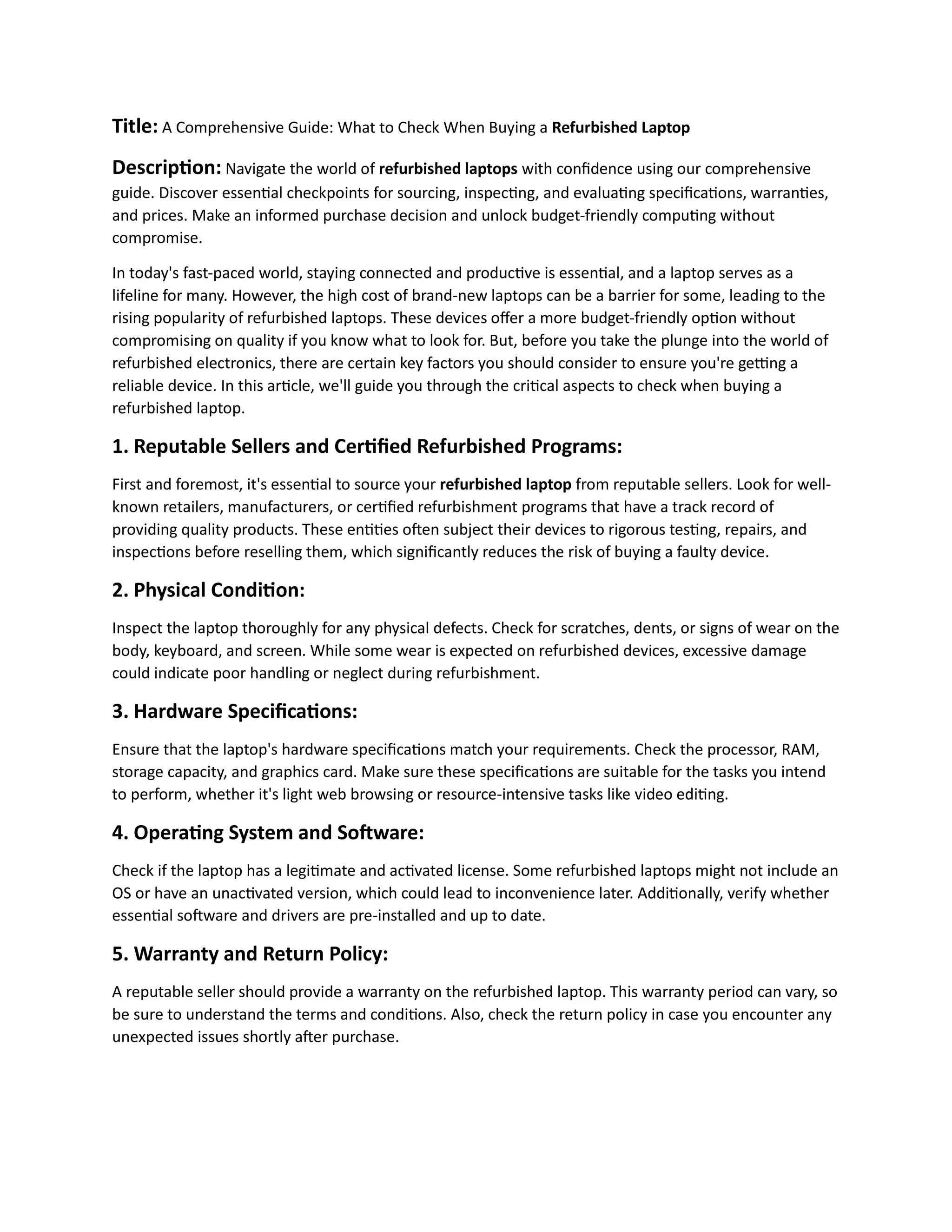 A Comprehensive Guide What to Check When Buying a Refurbished Laptop.pdf