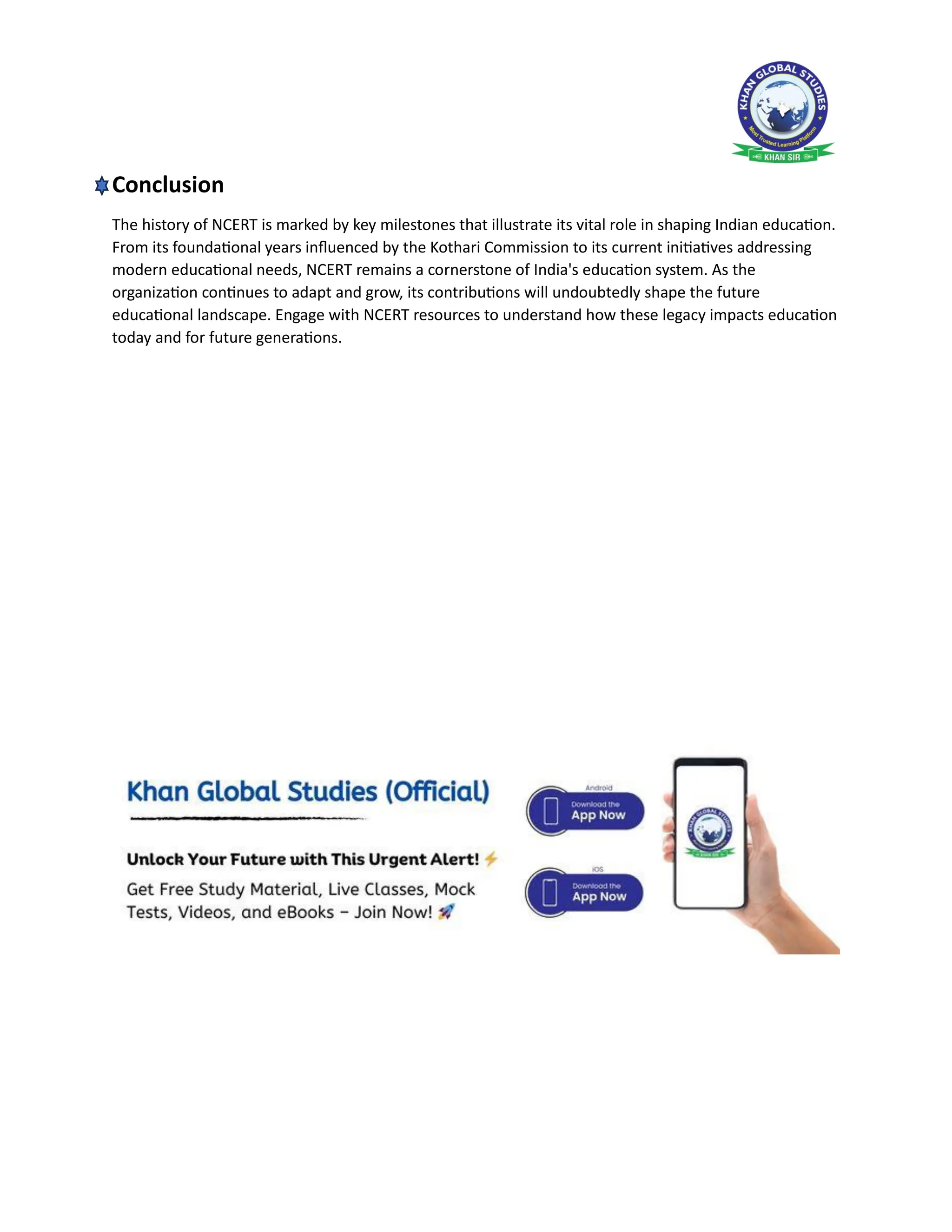 A Comprehensive History of NCERT||Khan Global Studies | PDF