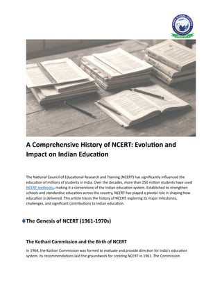 A Comprehensive History of NCERT||Khan Global Studies | PDF