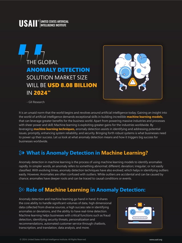 A Comprehensive Introduction to Anomaly Detection in Machine Learning | USAII® | PDF