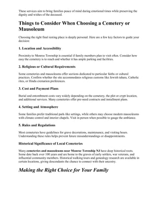 A Comprehensive Look at Cemeteries and Mausoleums Near Monroe Township ...