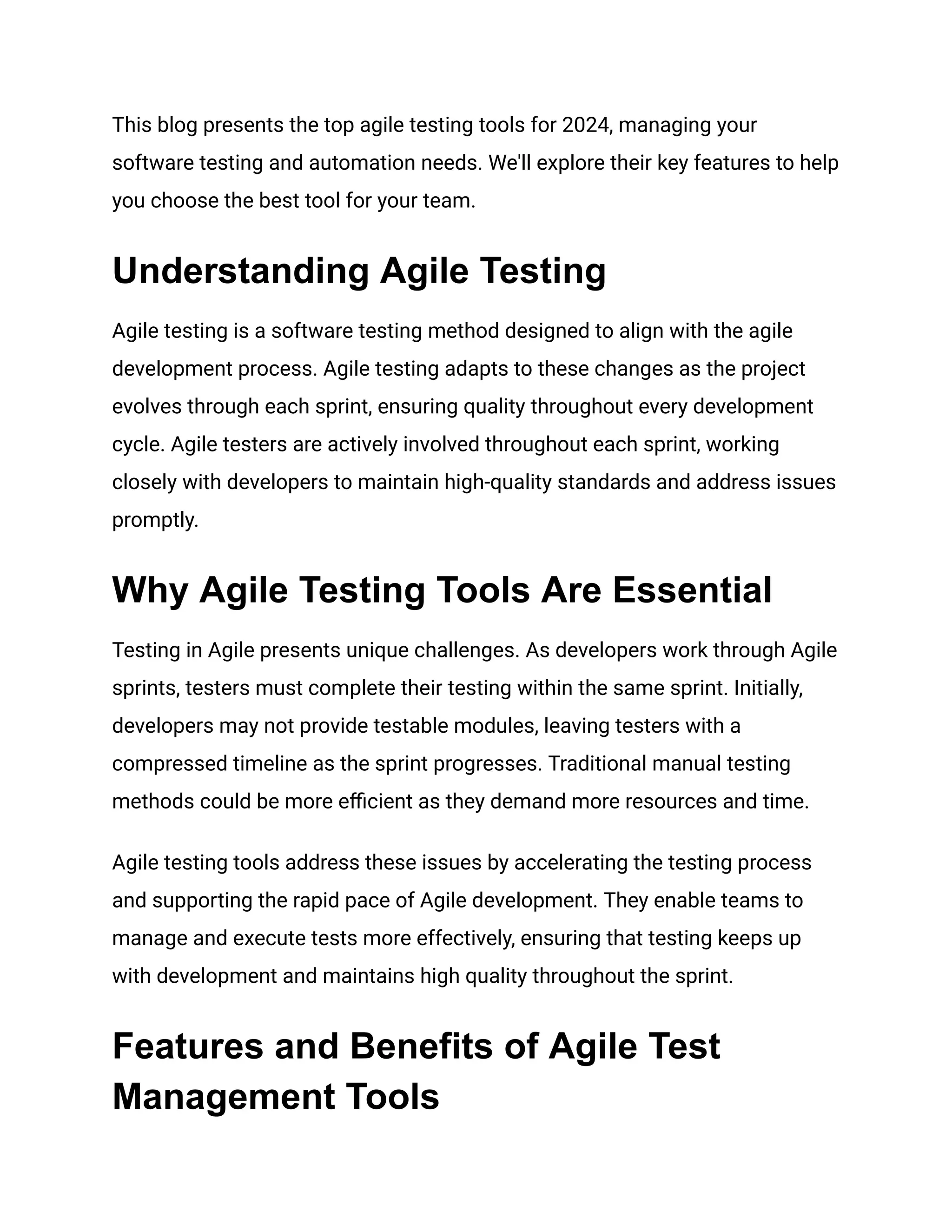 A Comprehensive Look At The Best Agile Testing Tools Of 2024 Pdf