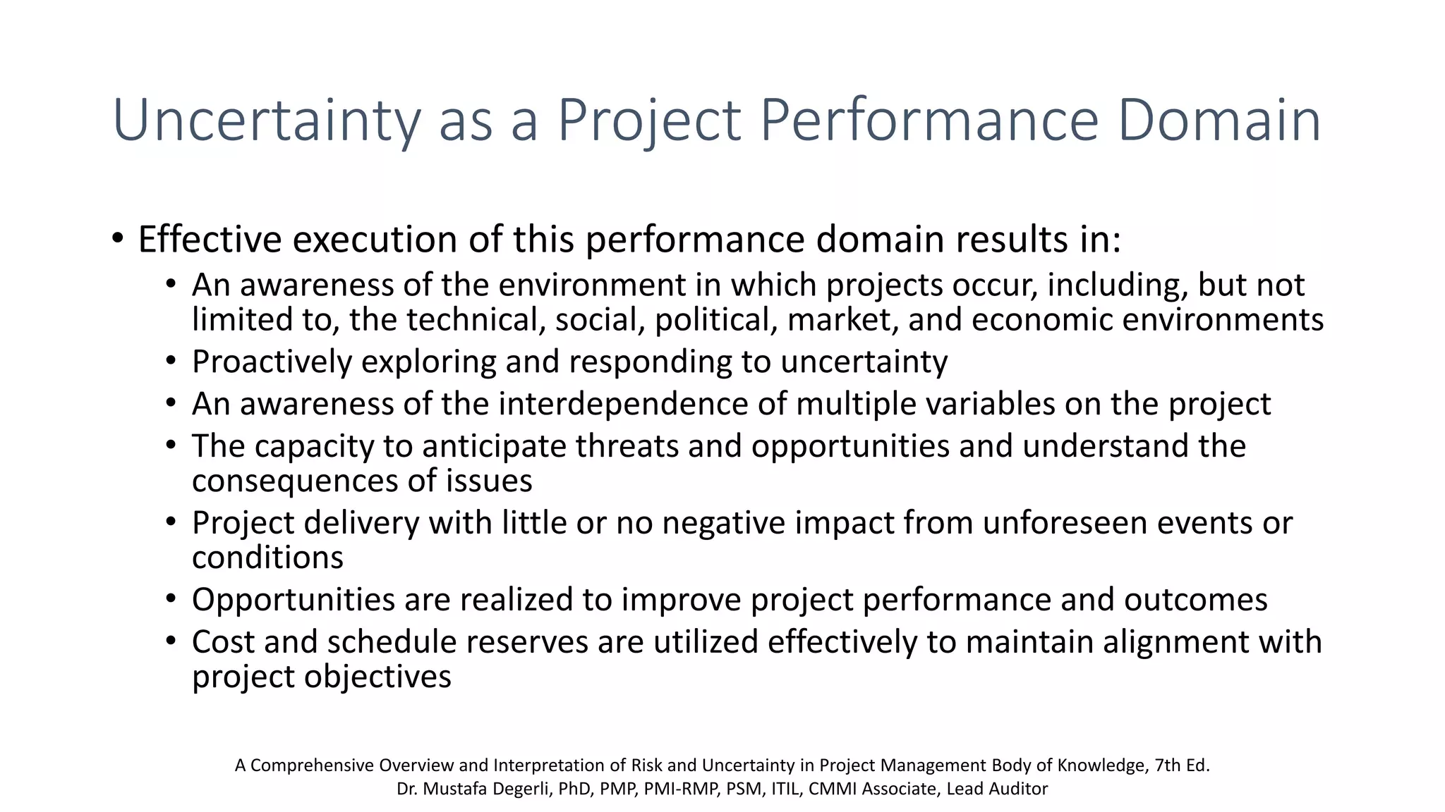 A Comprehensive Overview and Interpretation of Risk and Uncertainty in ...