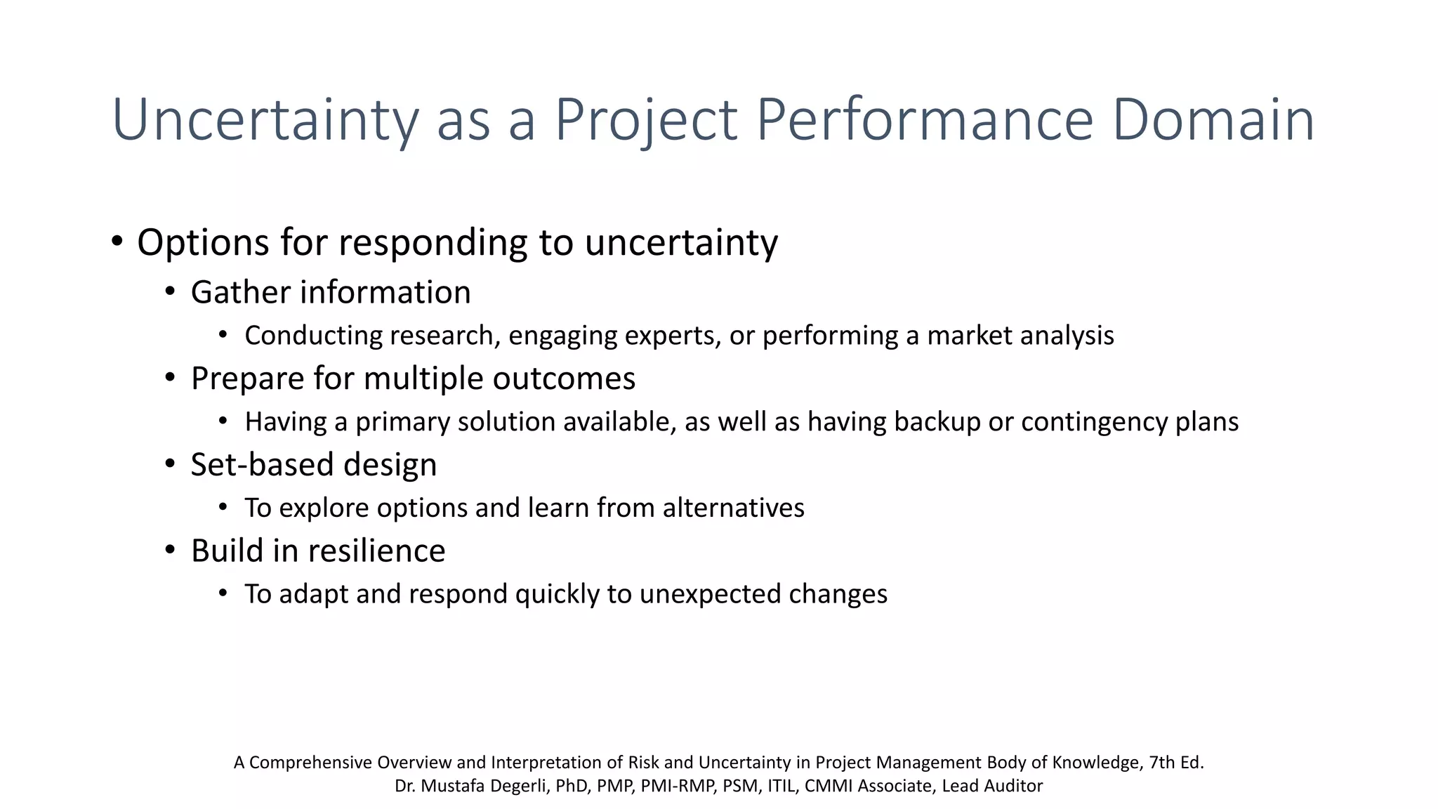A Comprehensive Overview and Interpretation of Risk and Uncertainty in ...