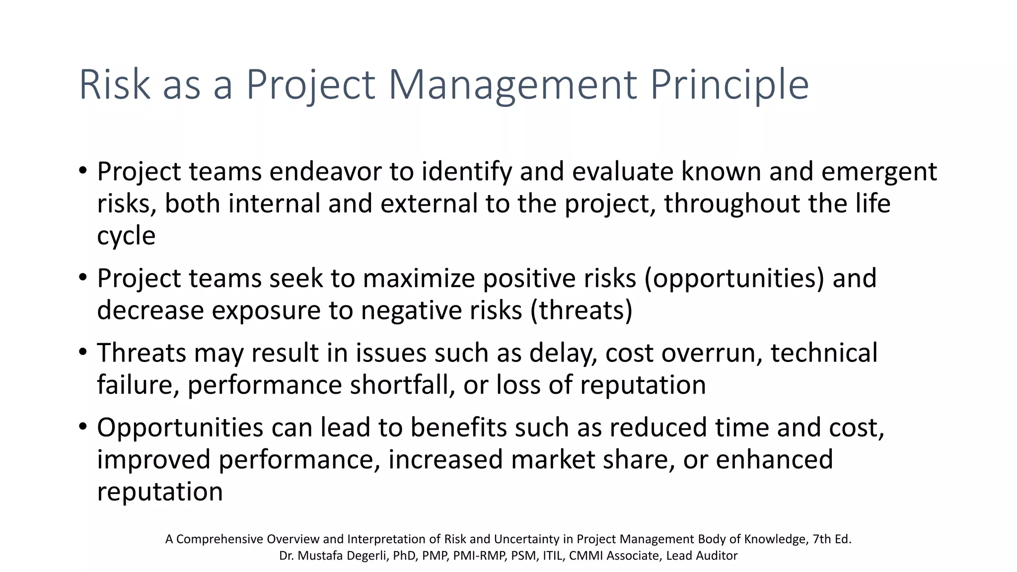 A Comprehensive Overview and Interpretation of Risk and Uncertainty in ...