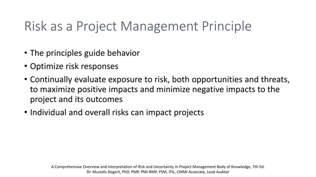 A Comprehensive Overview and Interpretation of Risk and Uncertainty in Project Management Body ...