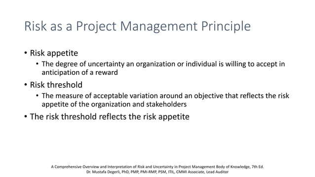A Comprehensive Overview and Interpretation of Risk and Uncertainty in Project Management Body ...