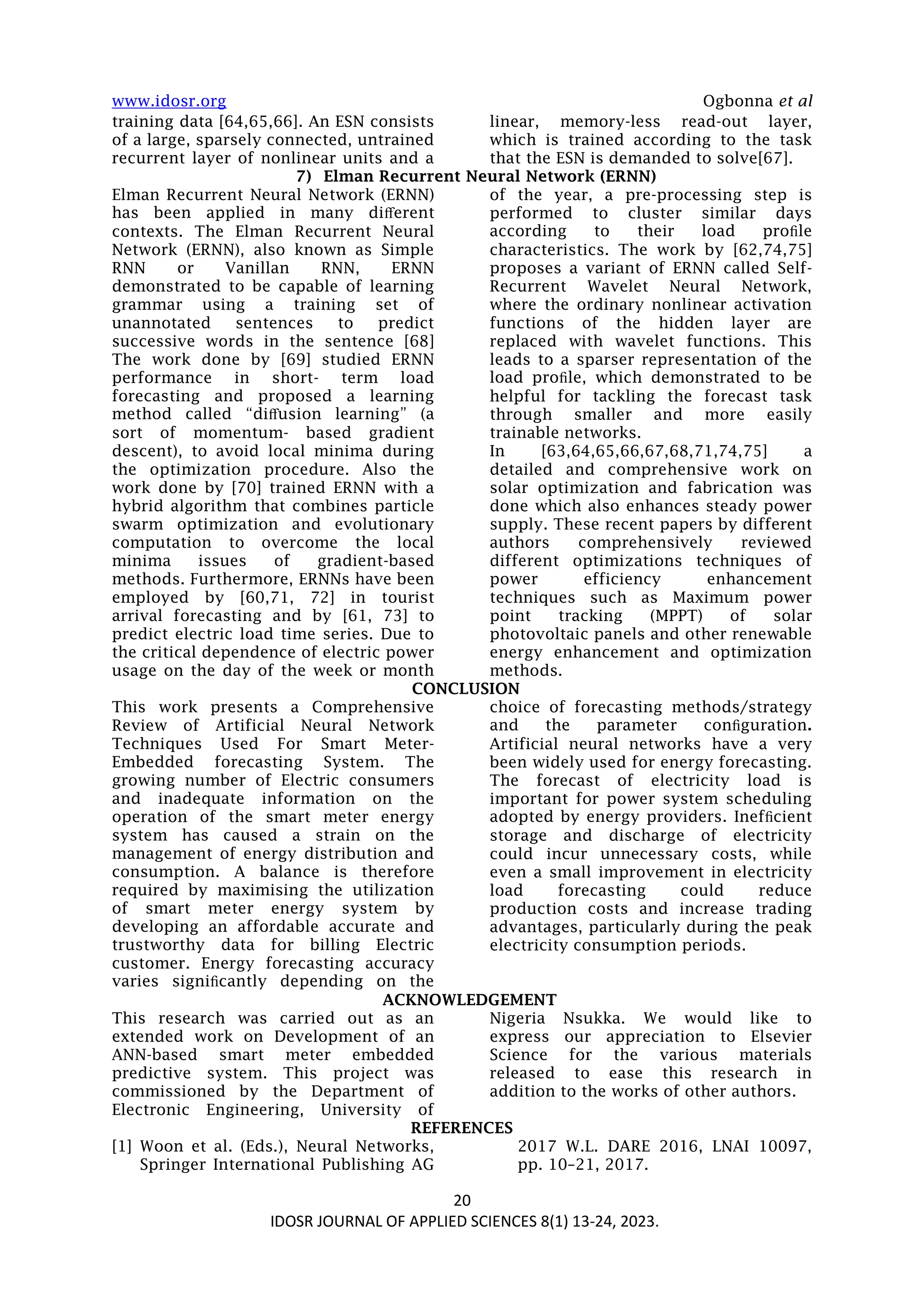 A Comprehensive Review of Artificial Neural Network Techniques Used for Smart Meter-Embedded ...