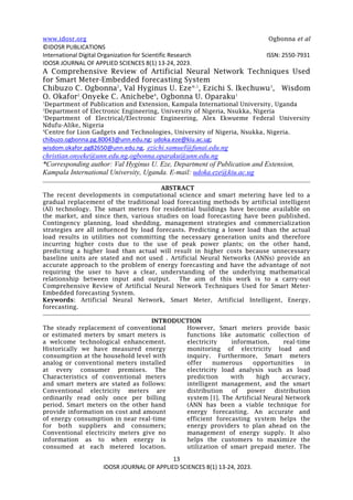 A Comprehensive Review of Artificial Neural Network Techniques Used for Smart Meter-Embedded ...