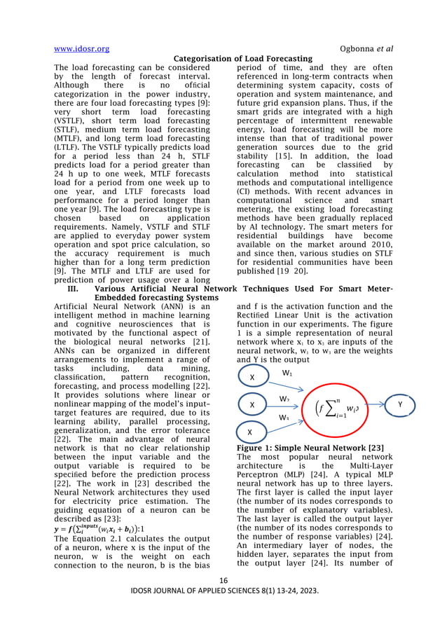 A Comprehensive Review of Artificial Neural Network Techniques Used for Smart Meter-Embedded ...