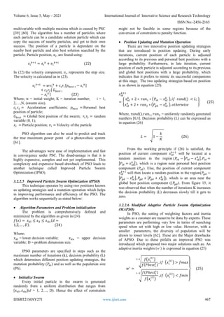 A Comprehensive Review on Recent MPPT of a Solar PV Systems using ...