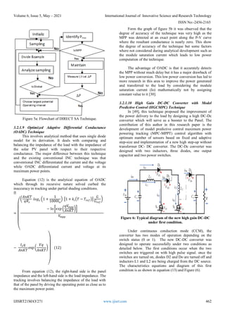A Comprehensive Review on Recent MPPT of a Solar PV Systems using Intelligent, Non-Intelligent ...