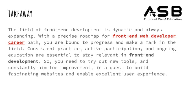 A Comprehensive Roadmap to Becoming a Front-End Developer | PPTX | Web ...