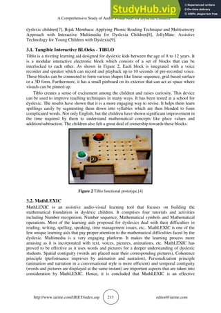 A COMPREHENSIVE STUDY OF AUDIO VISUAL AIDS FOR DYSLEXIC CHILDREN | PDF