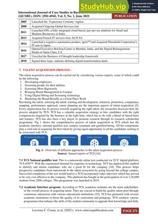 A Comprehensive Study Of Talent Management Process Adopted By Tata Consultancy Services (TCS) | PDF