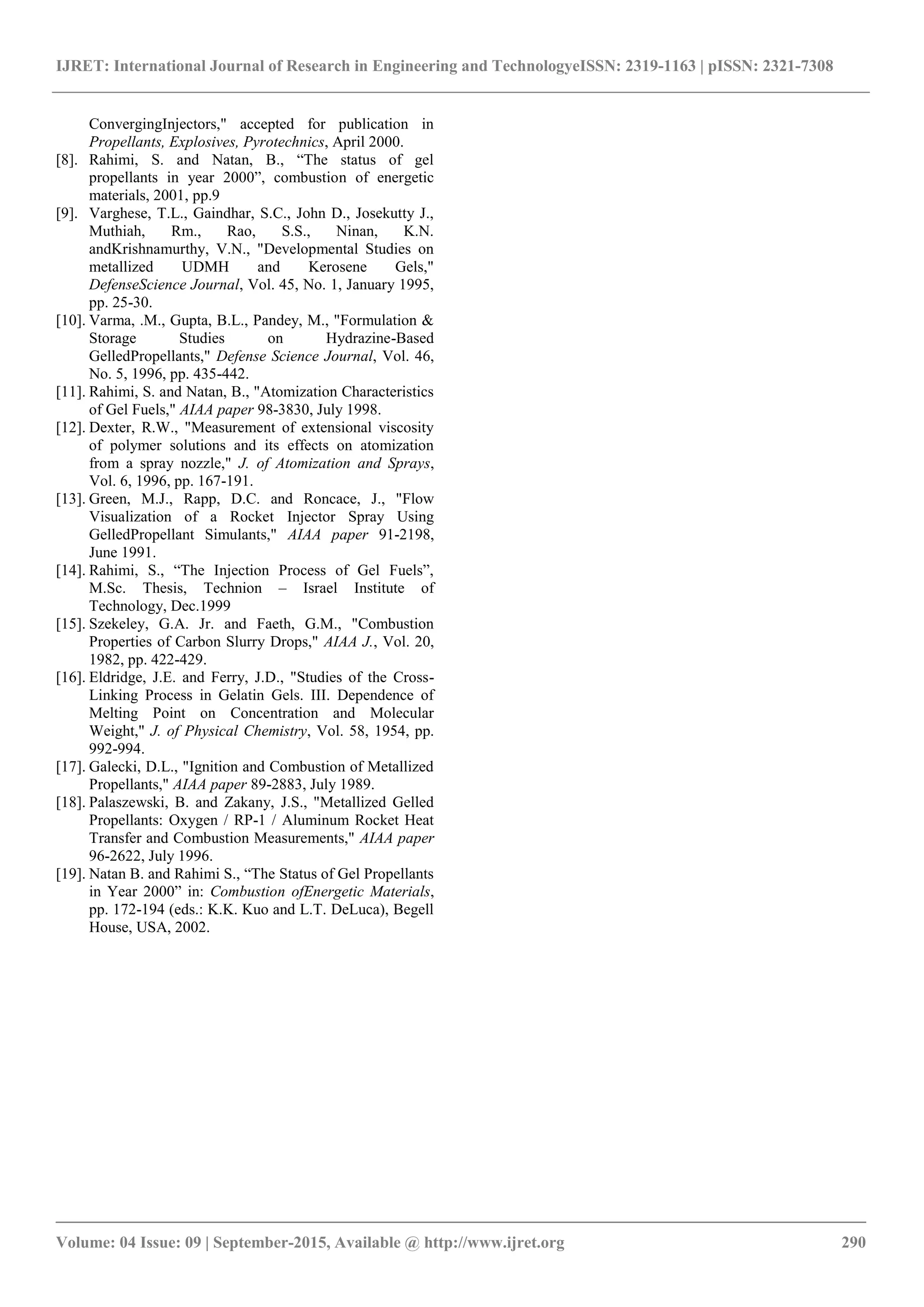 A comprehensive study on gelled propellants | PDF