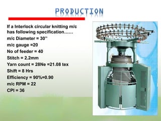 A comprehensive study on interlock circular knitting machine. | PDF