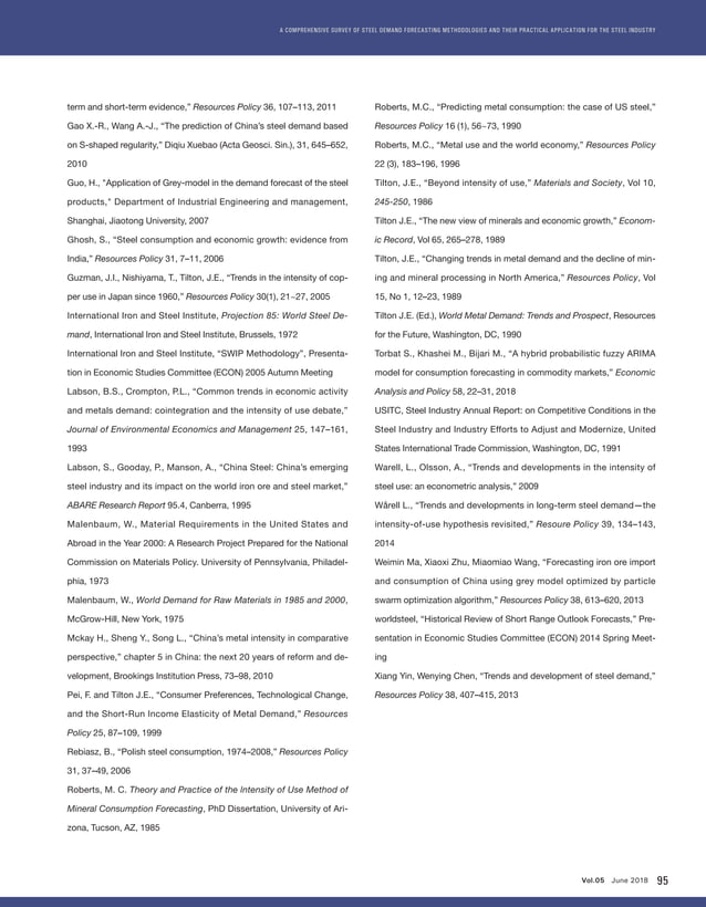 A Comprehensive Survey Of Steel Demand Forecasting Methodologies And