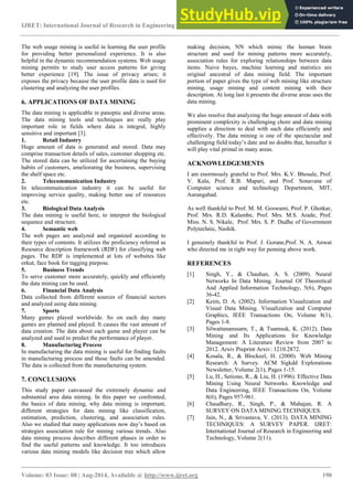 A COMPREHENSIVE SURVEY ON DATA MINING | PDF | Internet | Computing