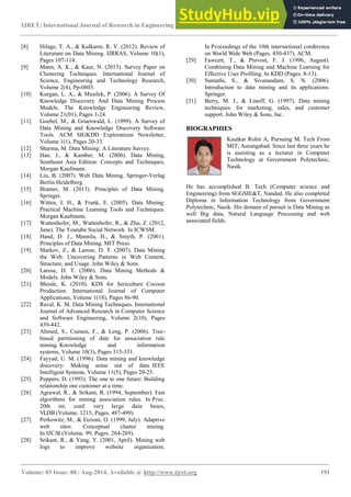 A COMPREHENSIVE SURVEY ON DATA MINING | PDF | Internet | Computing