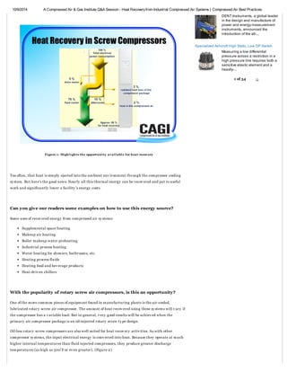A compressed air & gas institute q&a session heat recovery from ...
