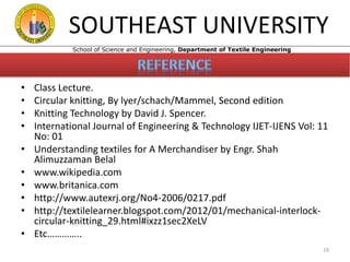 A compressive study on rib circular knitting machine | PPT