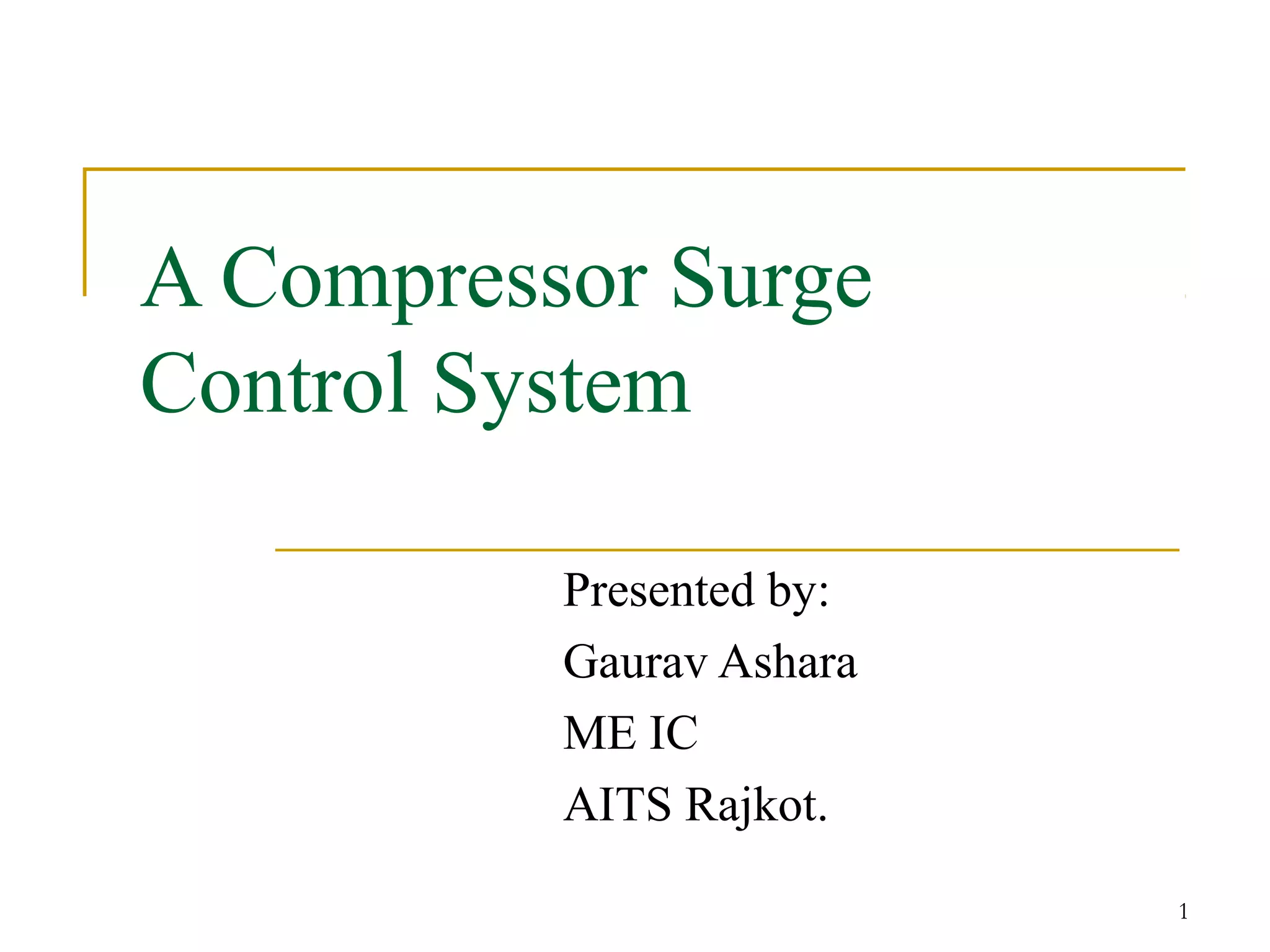 A compressor surge control system | PPT