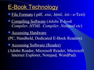 A comprhensive guide to electronic books | PPT