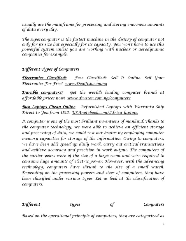 A computer is a programmable machine that receives input | PDF