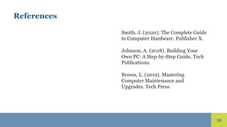 Computer Components Explained | Understanding Hardware Basics | PPTX