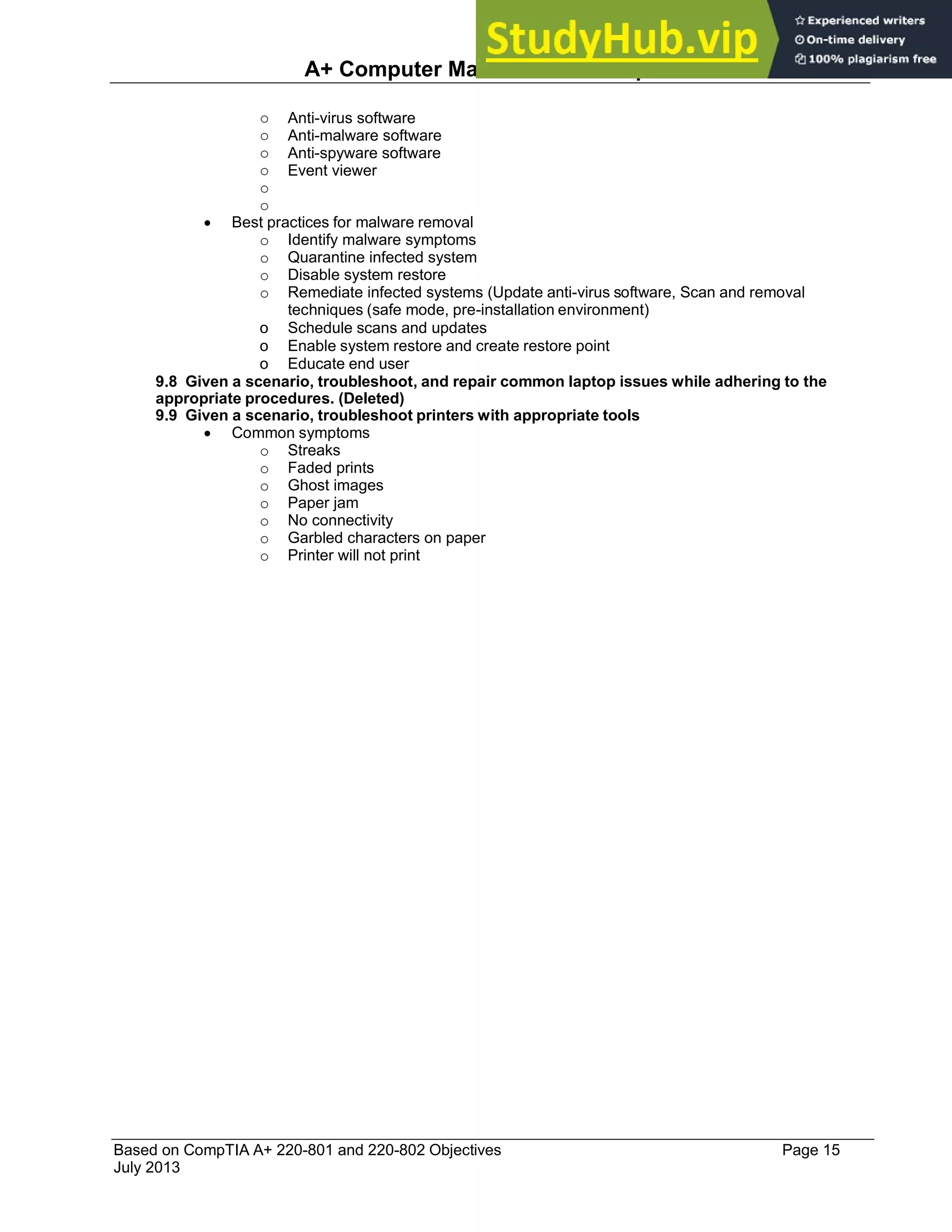 A Computer Maintenance Amp Repair A Computer Maintenance Amp Repair | PDF