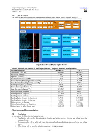 A computer programme to determine the bending and pitting | PDF