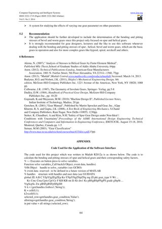A computer programme to determine the bending and pitting | PDF