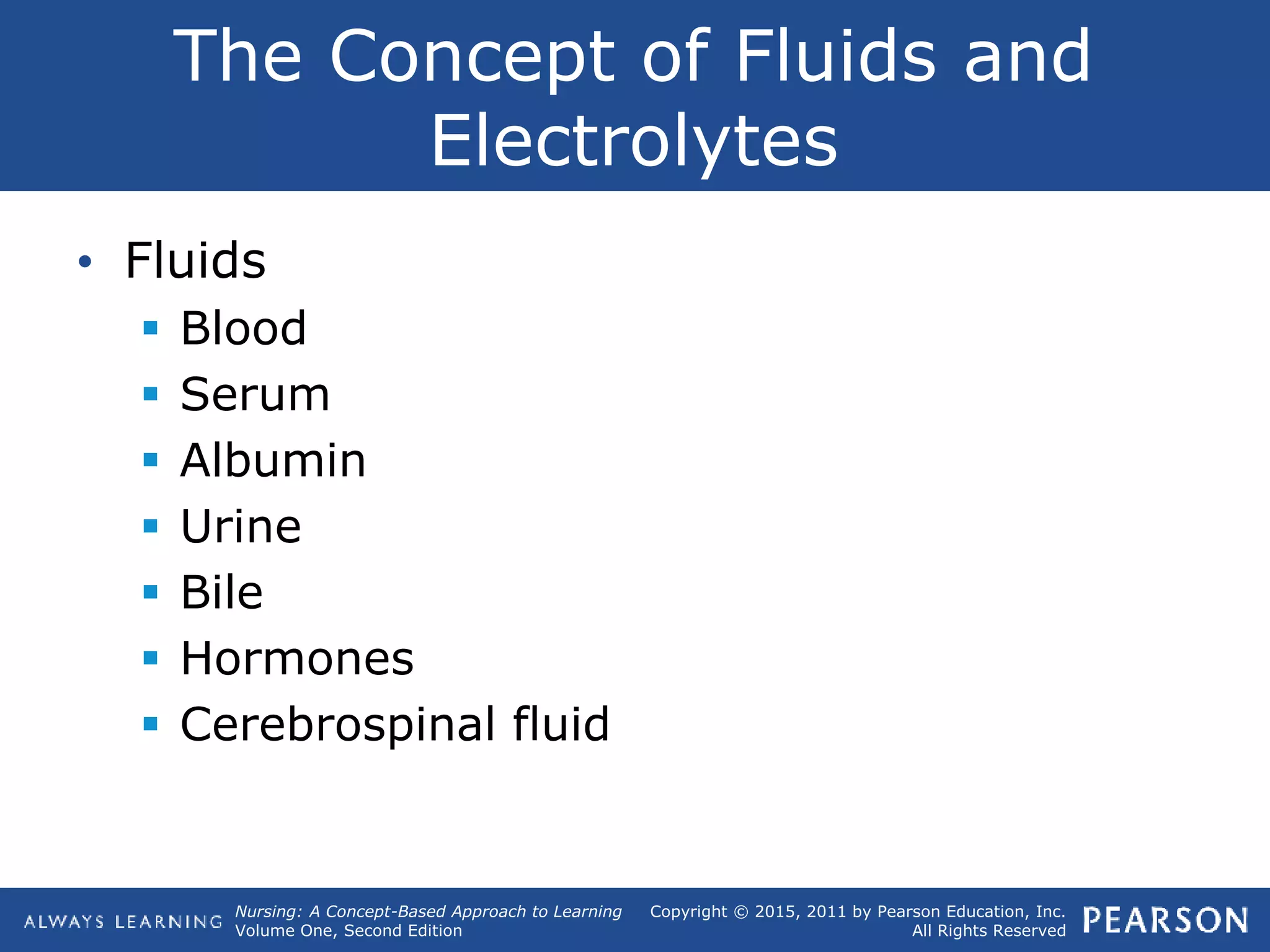 A concept based approache to fluid and electrolyte management | PPT