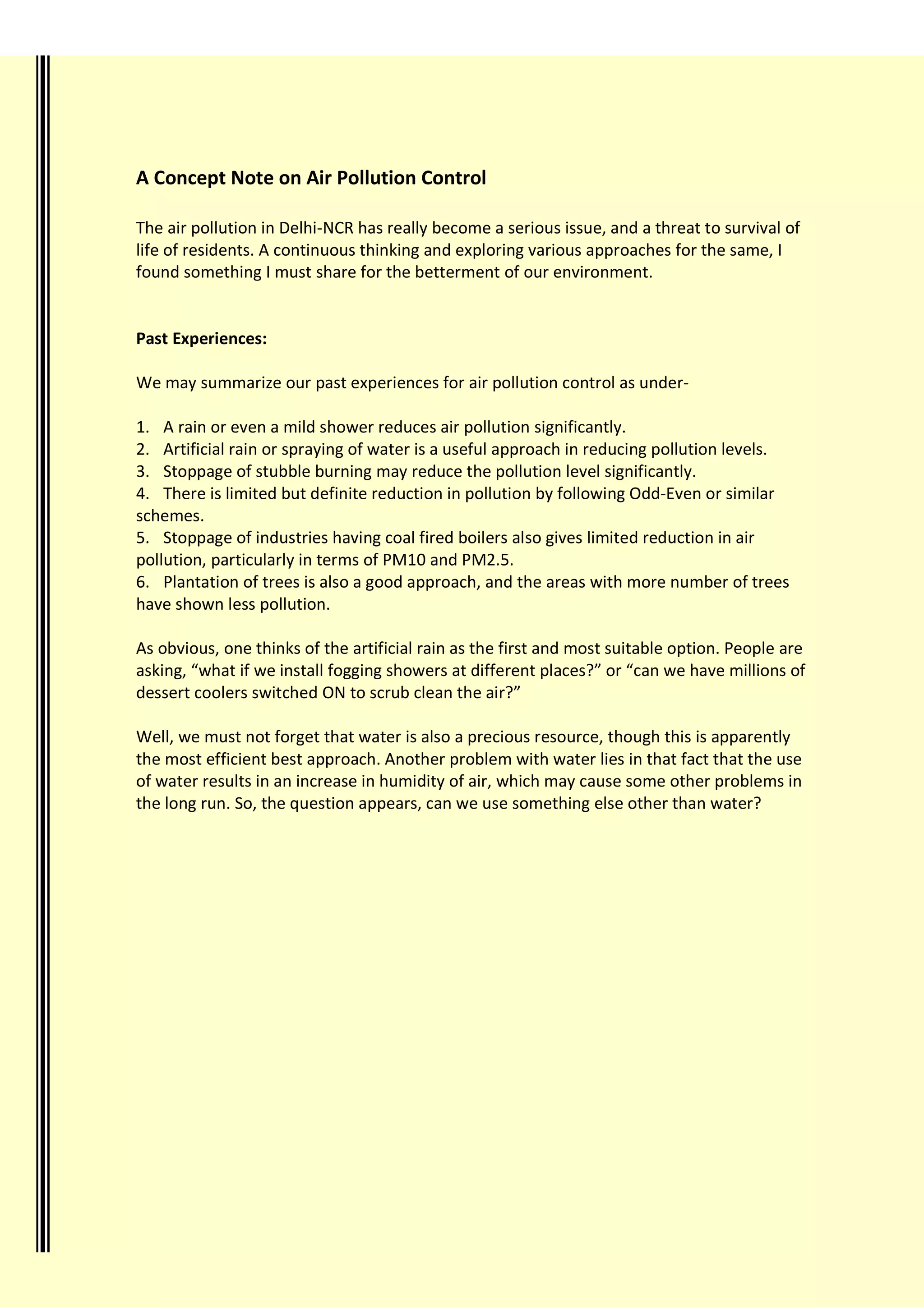 A concept note on air pollution control | PDF