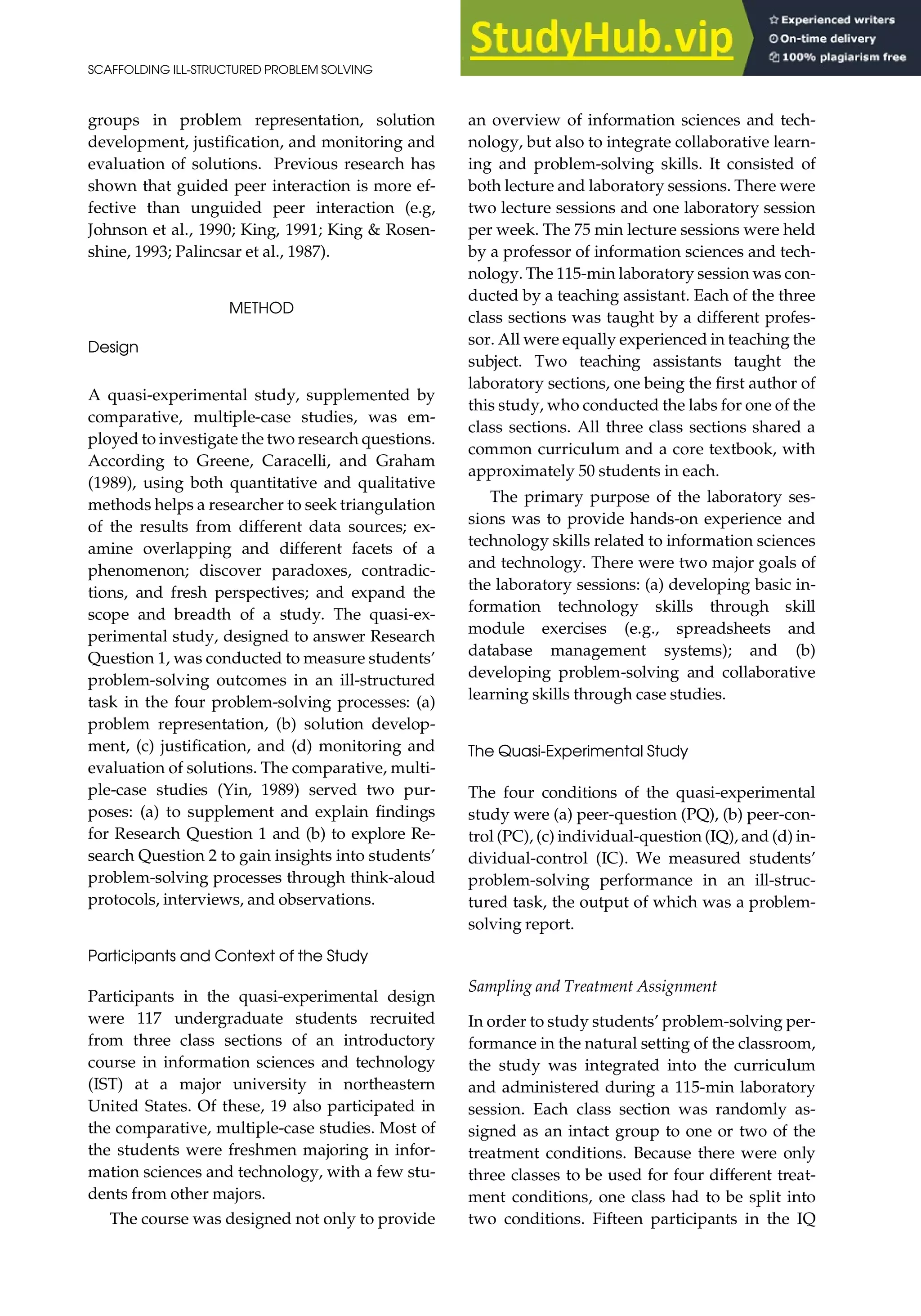 A Conceptual Framework For Scaffolding Iii Structured Problem Solving