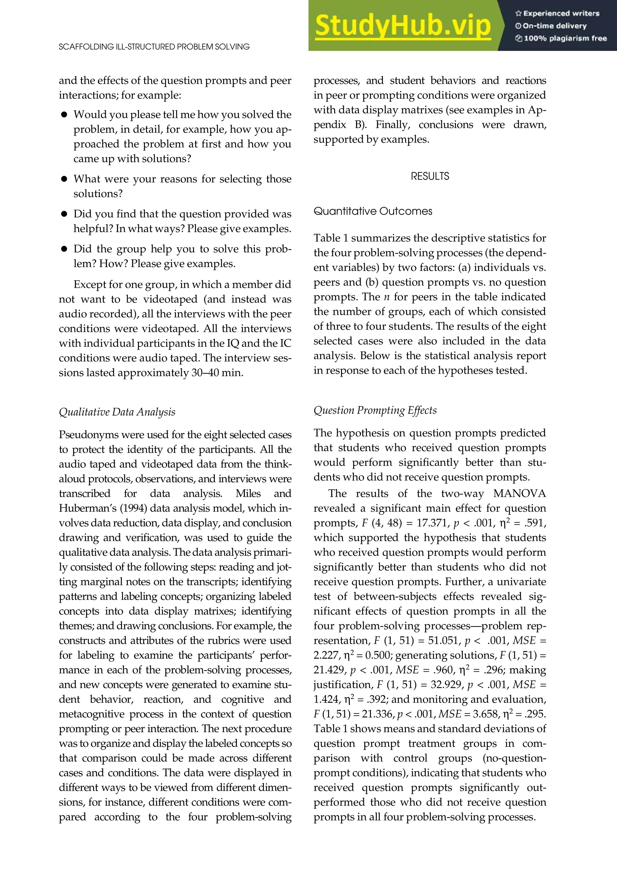 A Conceptual Framework For Scaffolding III-Structured Problem-Solving Processes Using Question ...