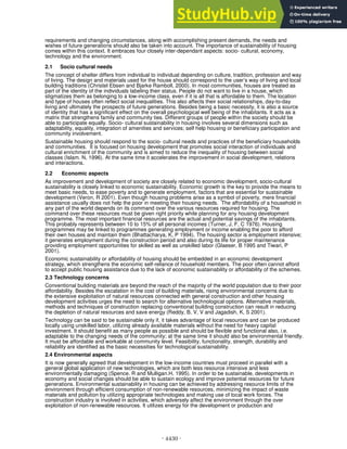 A CONCEPTUAL FRAMEWORK FOR SUSTAINABLE AFFORDABLE HOUSING FOR THE RURAL ...