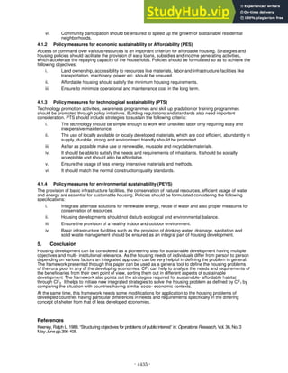 A CONCEPTUAL FRAMEWORK FOR SUSTAINABLE AFFORDABLE HOUSING FOR THE RURAL ...