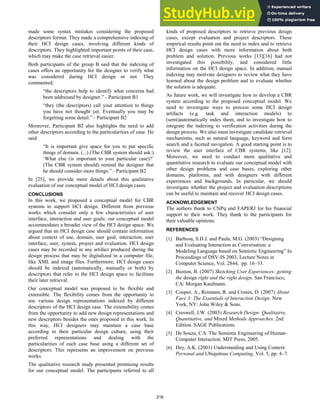A Conceptual Model For HCI Design Cases | PDF