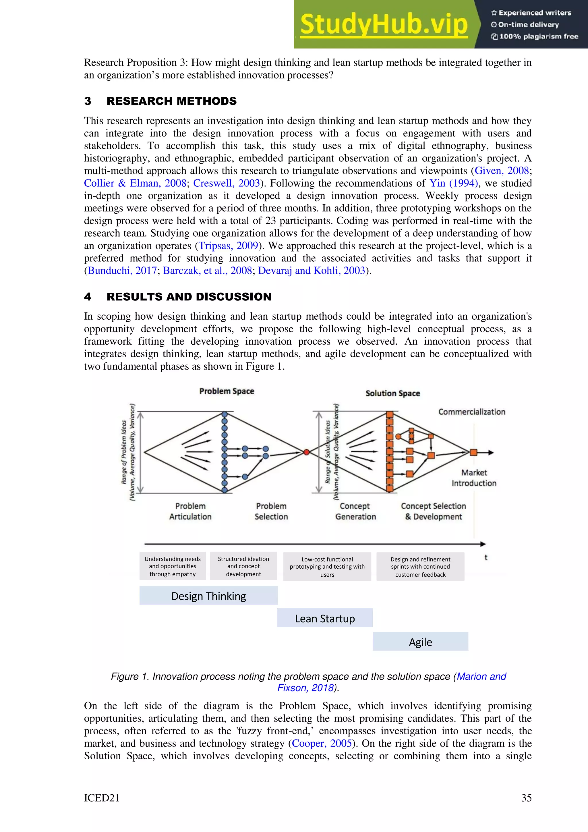 A Conceptual Model For Integrating Design Thinking And Lean Startup Methods Into The Innovation ...